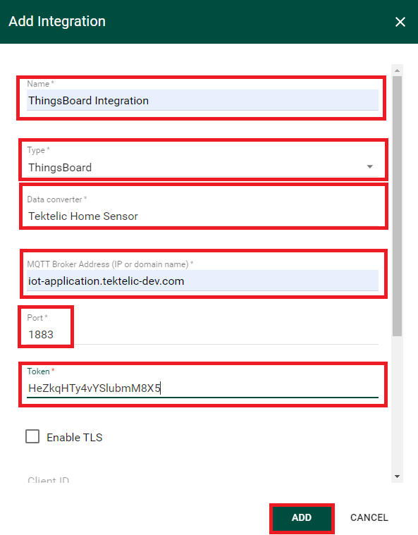 ThingsBoard Integration